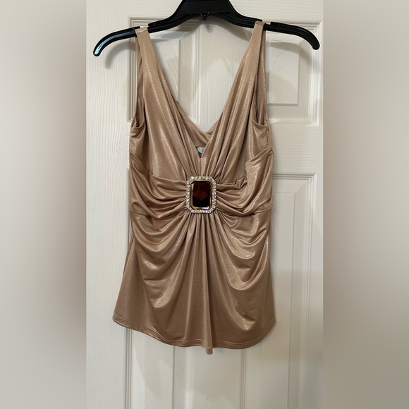 Cache | Tops | Cache Beautiful Gold Top | Poshmark